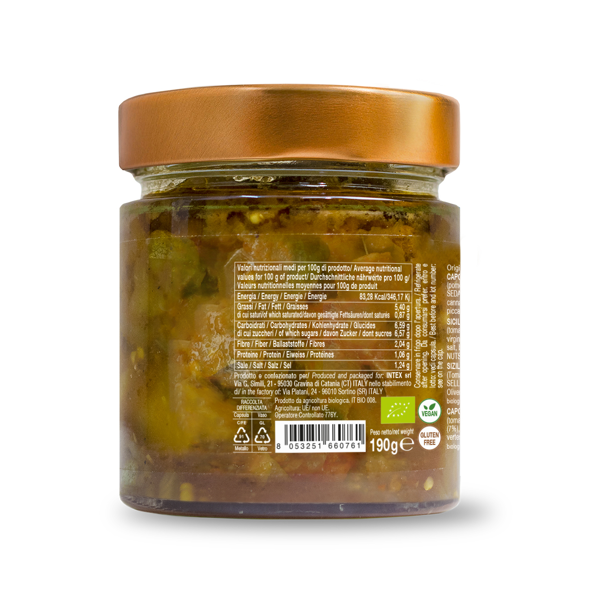 Caponata siciliana bio 190g – Arabian Organics