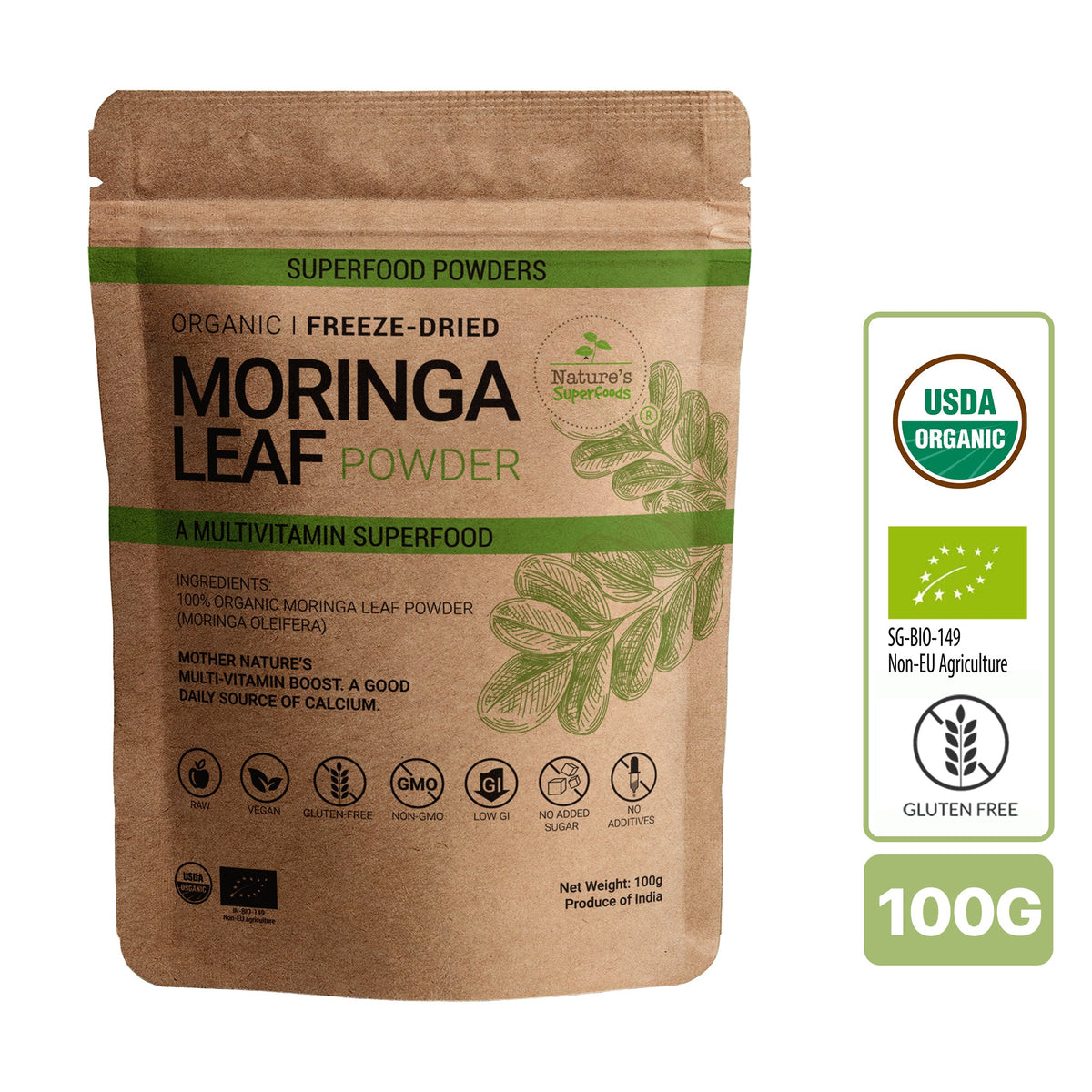 Nature's Superfoods Organic Raw Moringa Leaf Powder – Arabian Organics