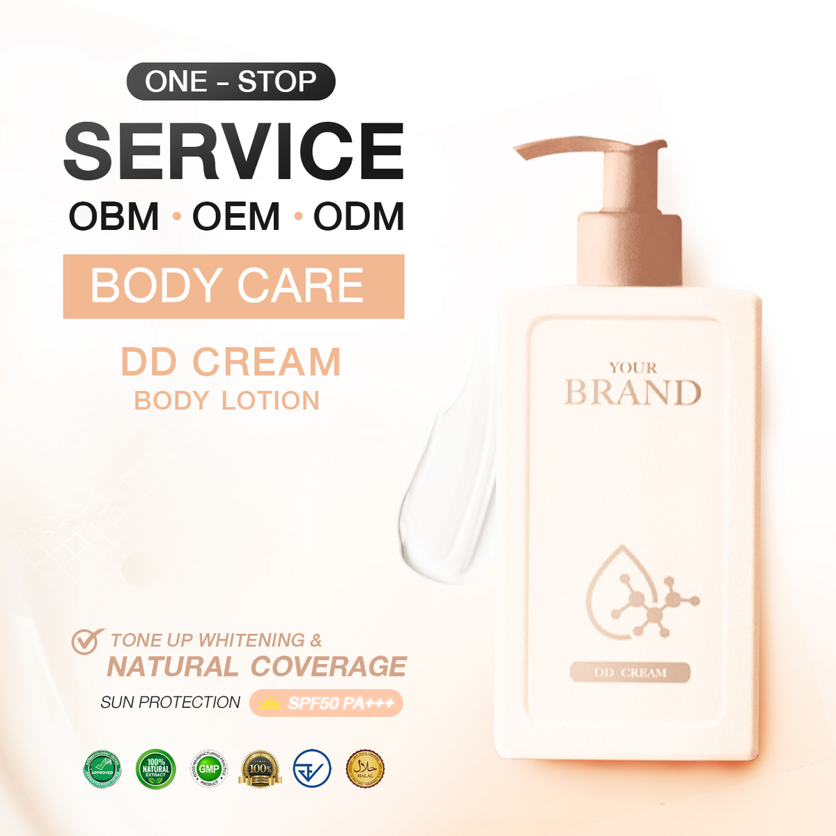 (OEM) DD CREAM BODY LOTION, TONE UP WHITENING NATURAL COVERAGE SUN PRO ...