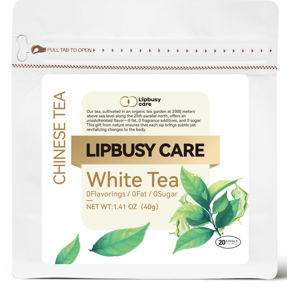 Premium Organic White Tea Bags – 20 Pyramid Tea Bags, Fresh & Aromatic ...