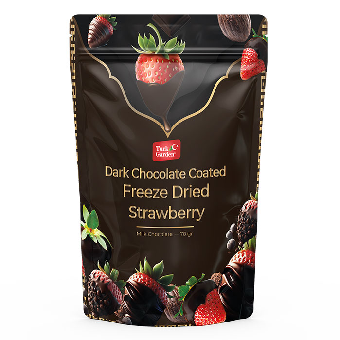 Dark Chocolate Freeze-Dried Strawberry Dragees | Turk Garden | Organic ...