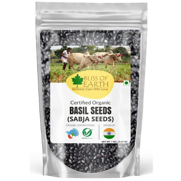 Bliss of Earth Basil Seeds Organic Sabja Seeds 1 kg – Arabian Organics