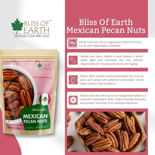 Bliss Of Earth Mexican Pecan Nuts 1 kg – Arabian Organics