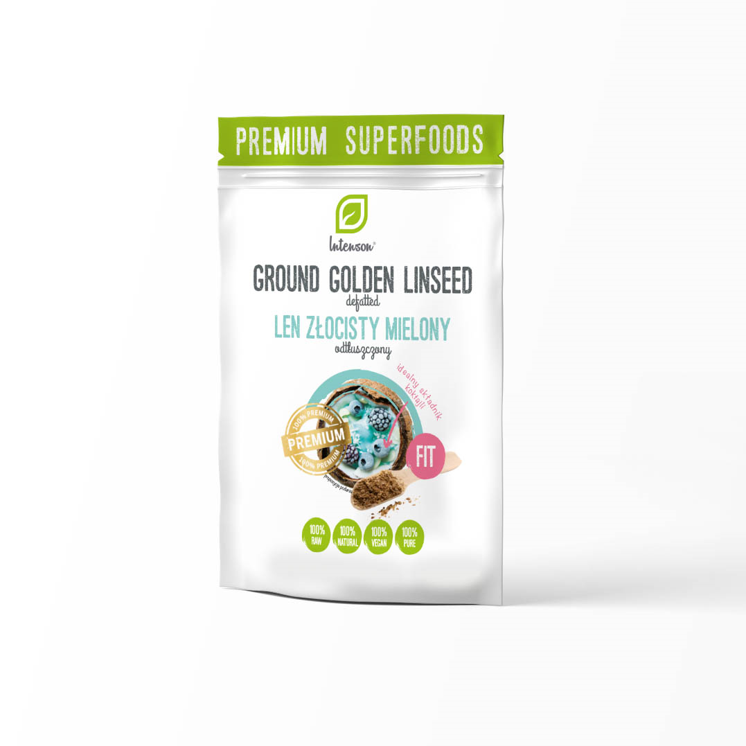 Golden flax ground defatted 200g – Arabian Organics