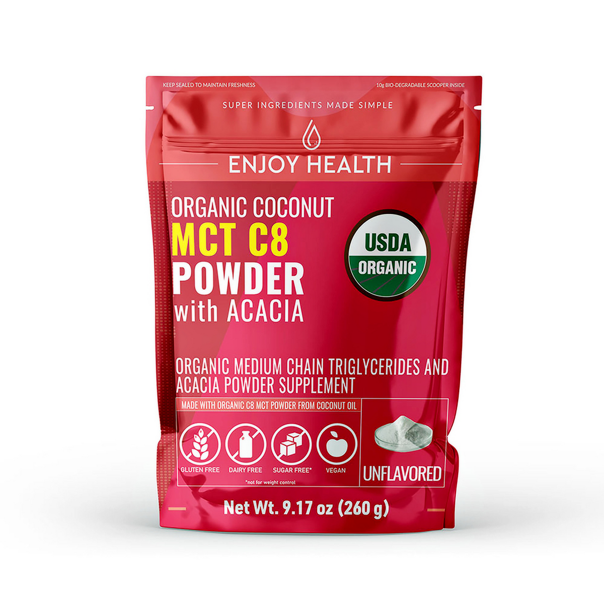 Organic Coconut MCT C8 Powder with Acacia – Arabian Organics