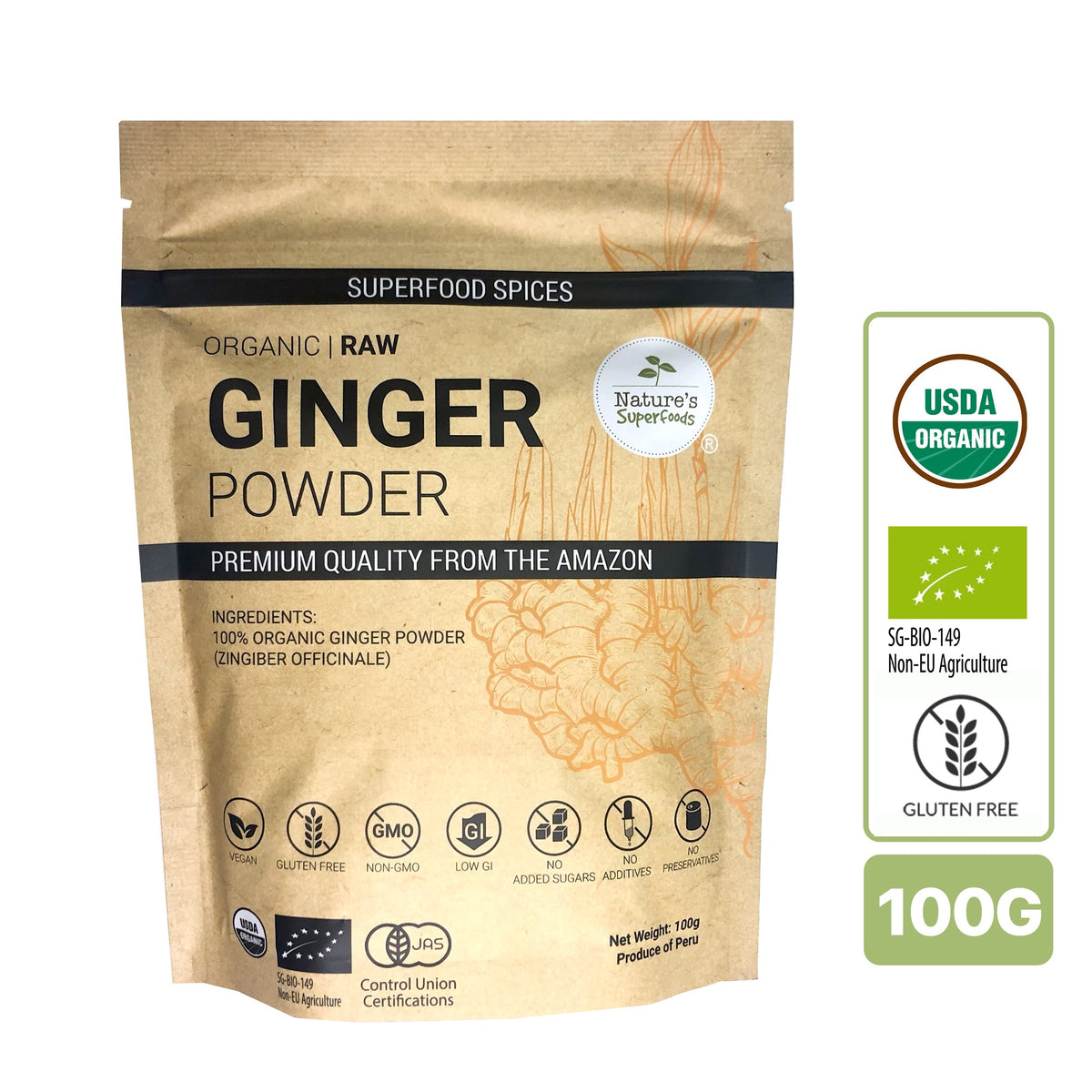 Nature's Superfoods Organic Raw Golden Ginger Powder – Arabian Organics