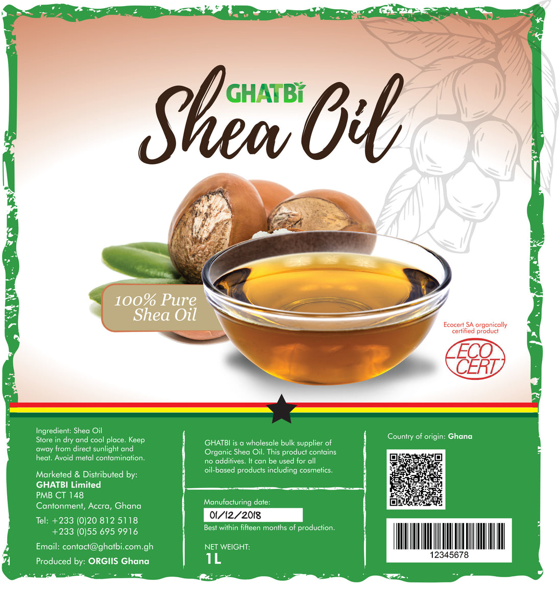 Shea Oil 1L – Arabian Organics