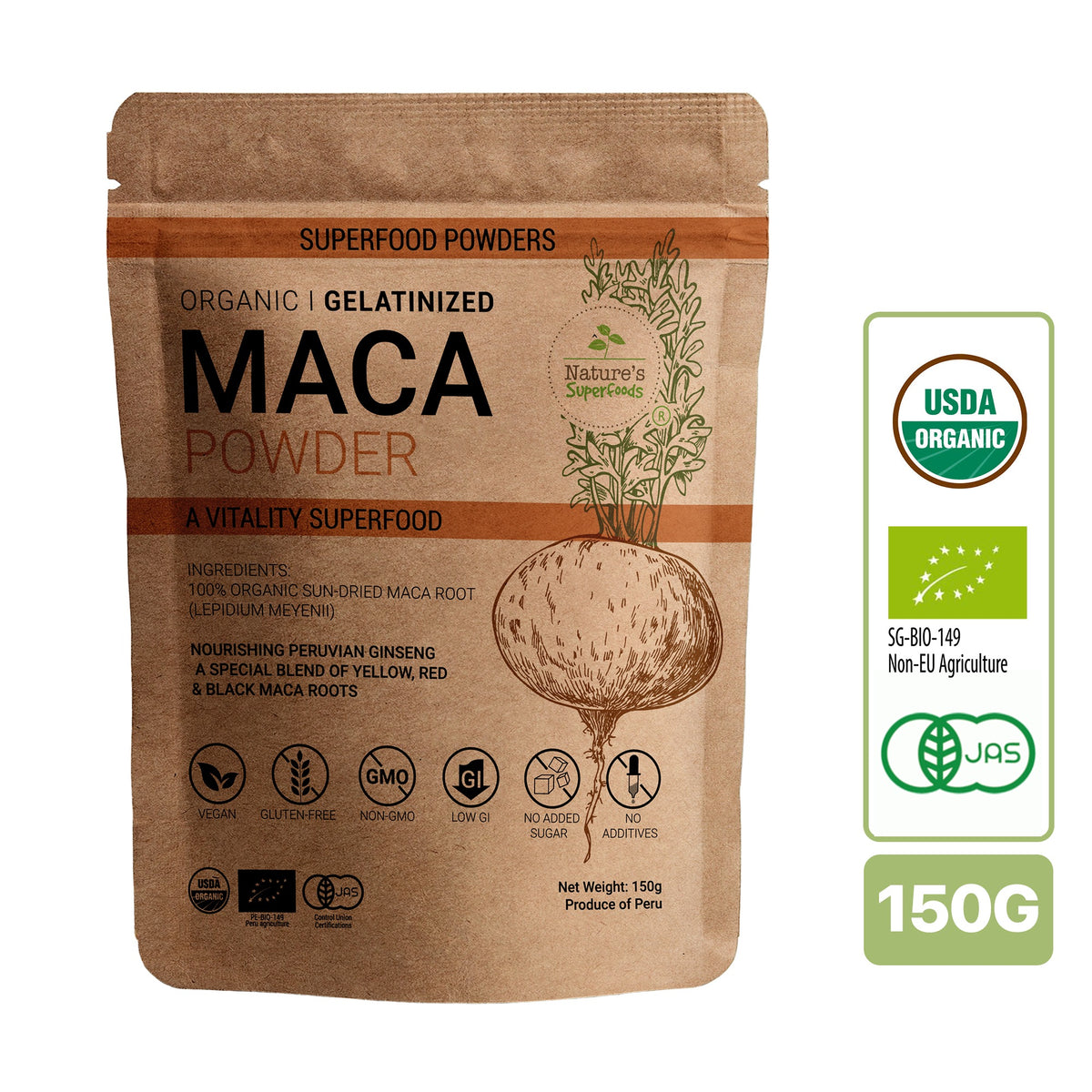 Nature's Superfoods Organic Gelatinized Maca Root Powder – Arabian Organics