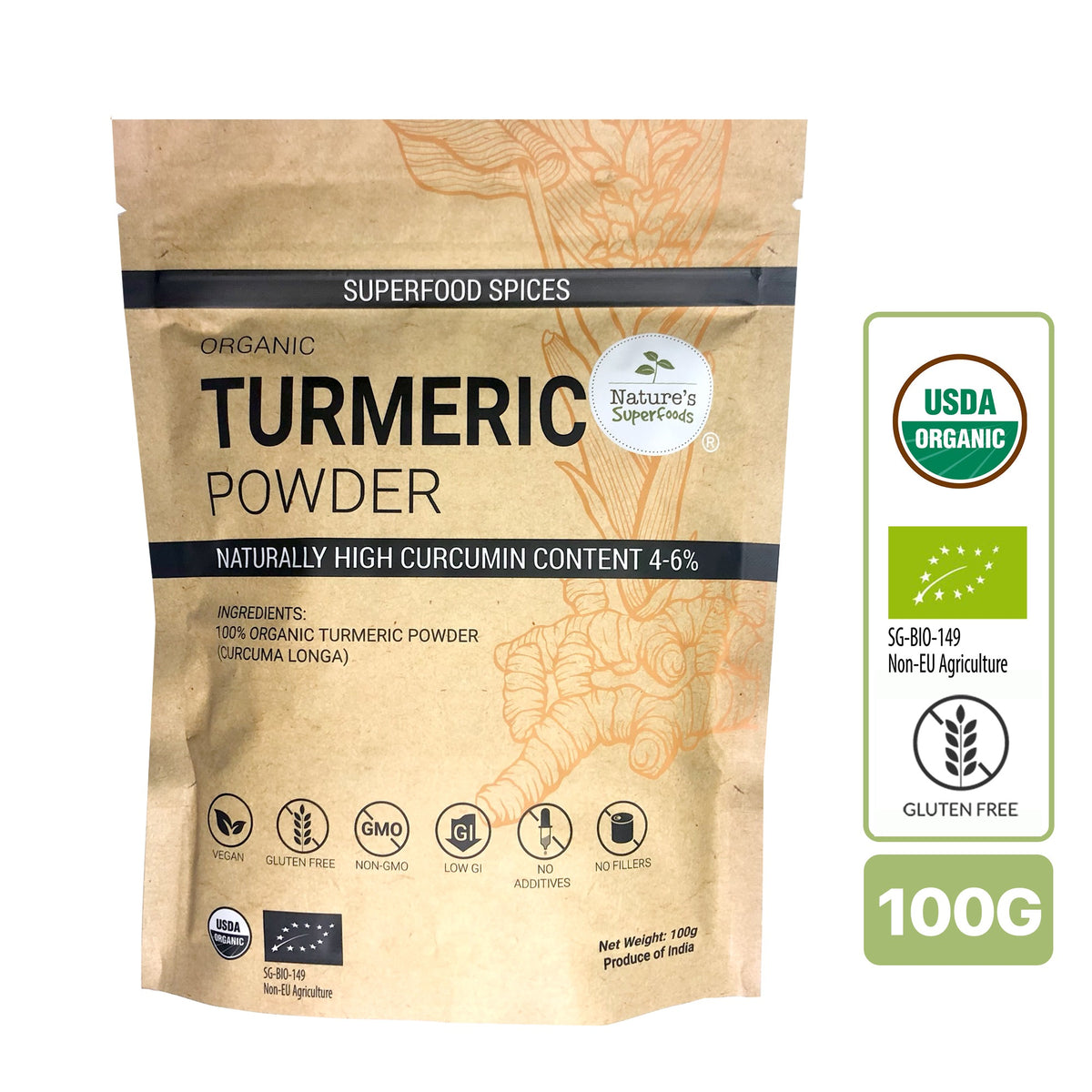 Nature's Superfoods Organic Turmeric Powder (higher Curcumin) – Arabian ...