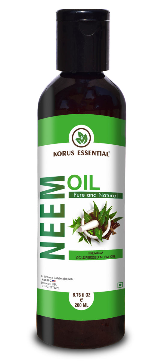 Korus Essential 100% Pure & Natural Cold Pressed Neem Oil - 200ml ...